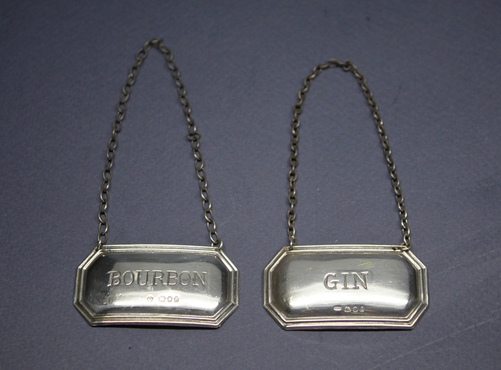 Two Sterling Silver Decanter Labels 'Bourbon' & 'Port' – Hamish Clark ...