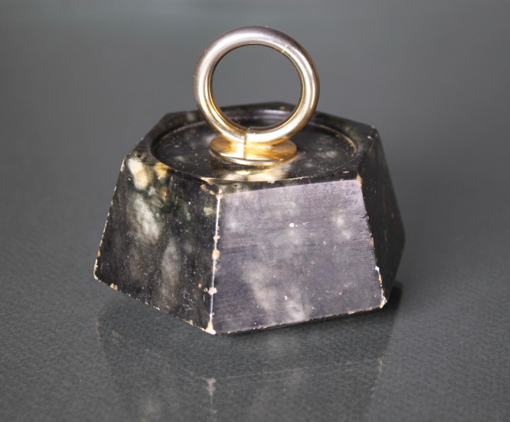 A Vintage hexagonal stone paper weight. – Hamish Clark Antiques